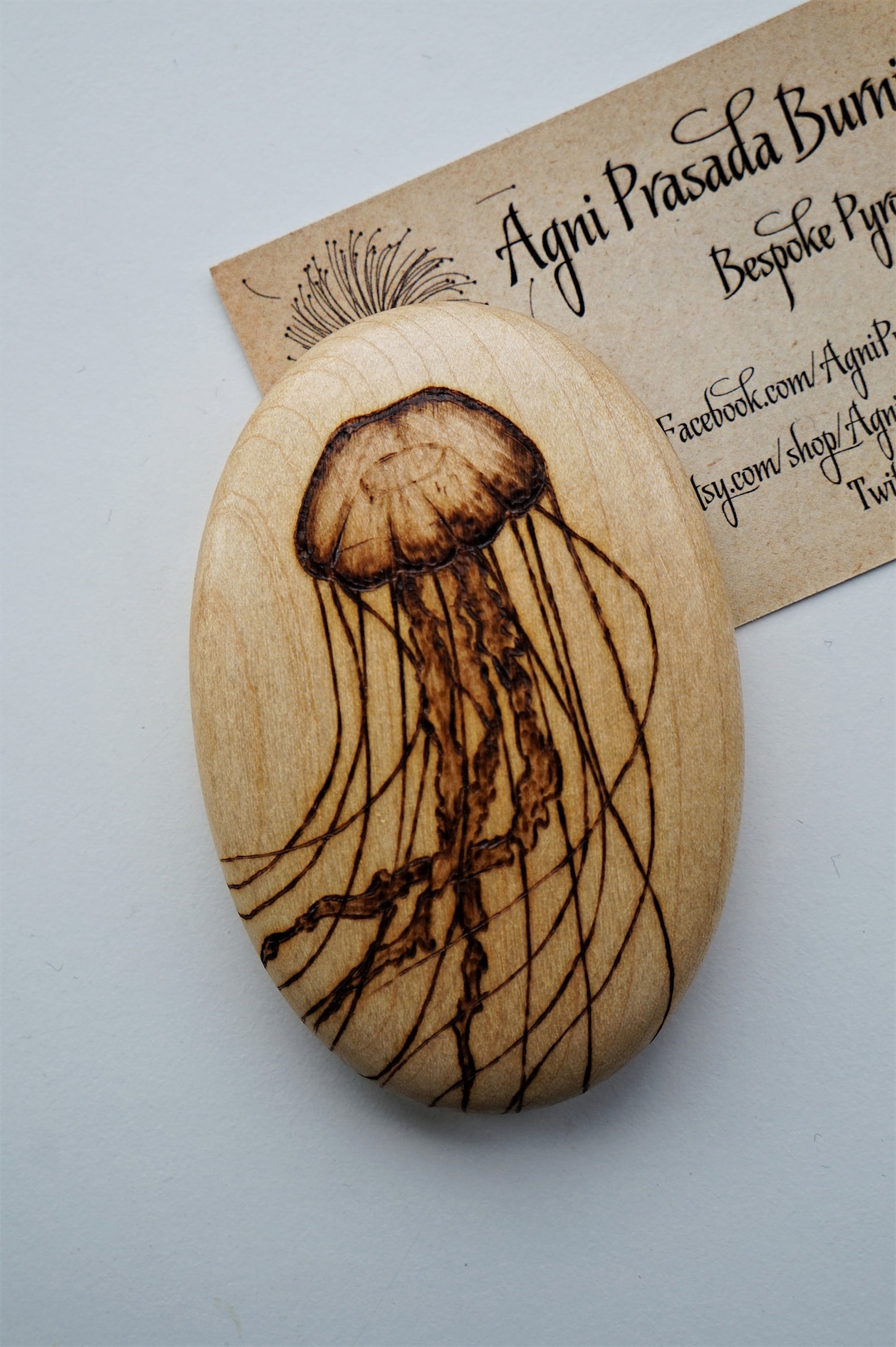 Octopus Pyrography Art Keepsake on Solid Wooden Pebble Each - Etsy