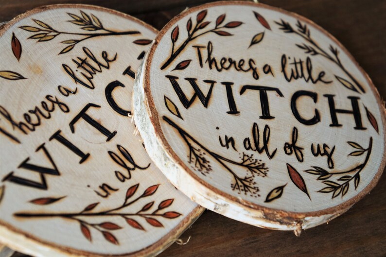 Witch Aesthetic Pyrography Art Sign for Altar There's a - Etsy UK