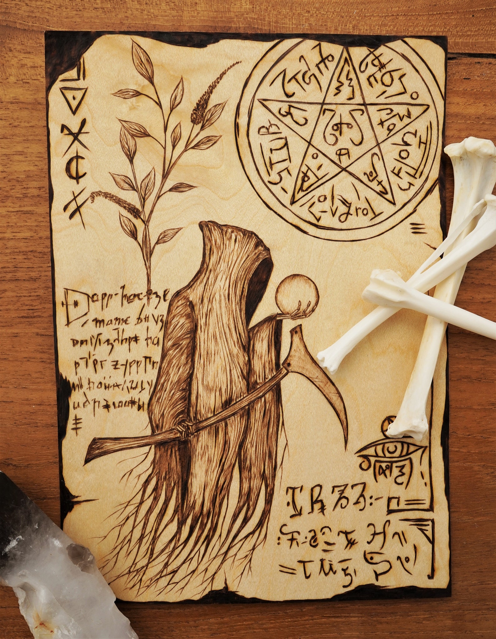 Book of Shadows Art Witches Grimoire Original Pyrography - Etsy UK