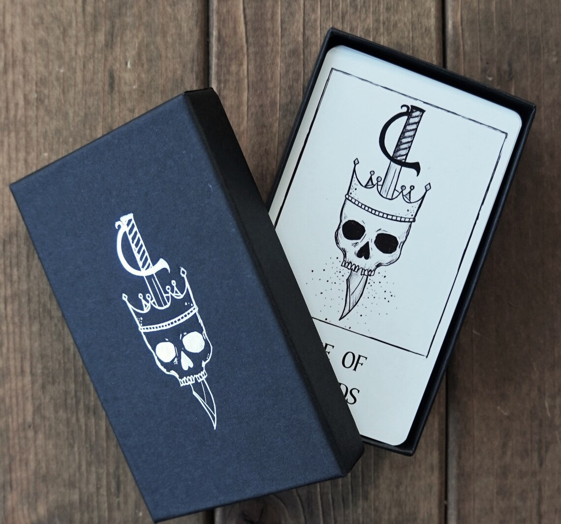 Black Line Tarot Cards by Agni Prasada Burning Macabre Tarot | Etsy UK