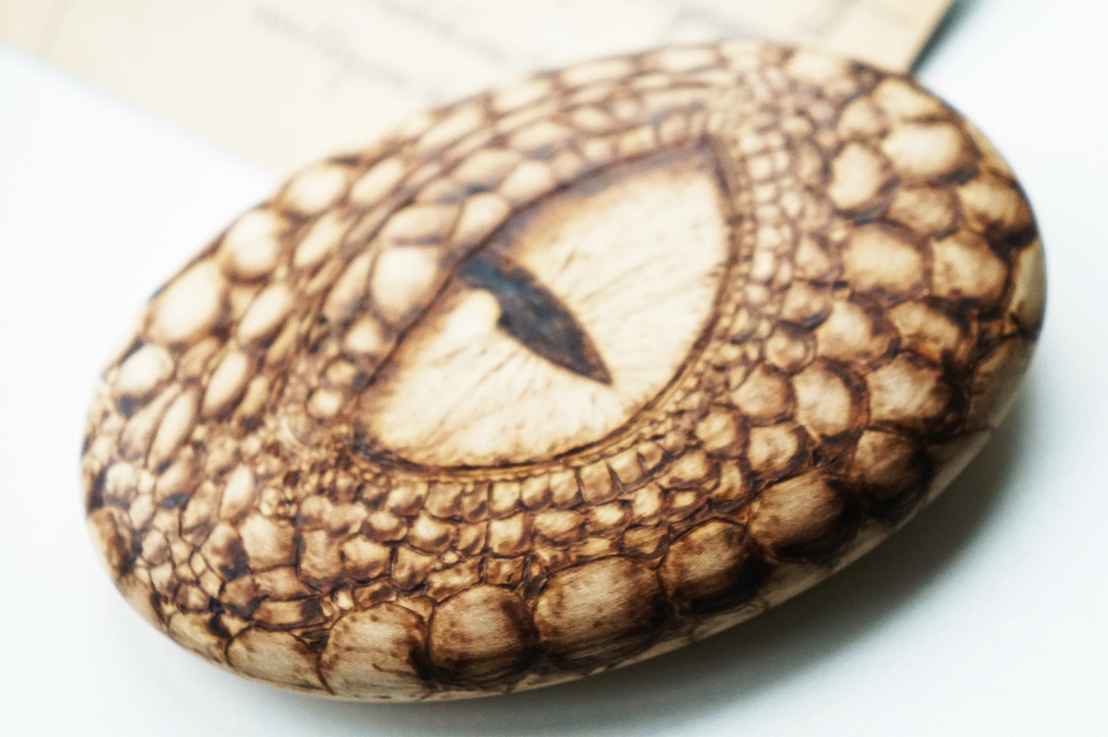 Dragon Eye Reptile Art Wooden Pyrography Pebble Witches - Etsy UK