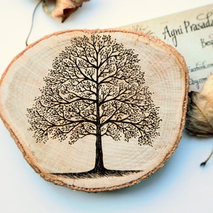Pyrography Natural Tree Art, Handmade Wall Hanging Decoration or Altar ...