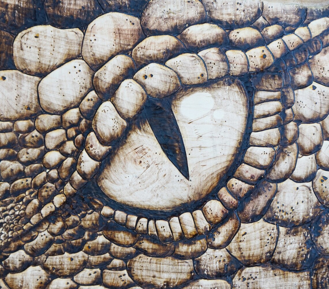 Dragon Eye Art on Wood, Pyrography Fantasy - Etsy