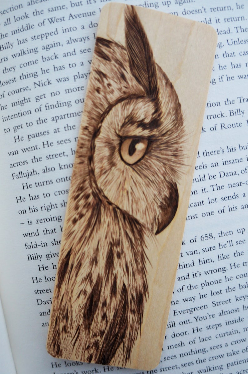 Owl Bookmark Flexible Paper Thin Handmade Pyrography Bookmark - Etsy