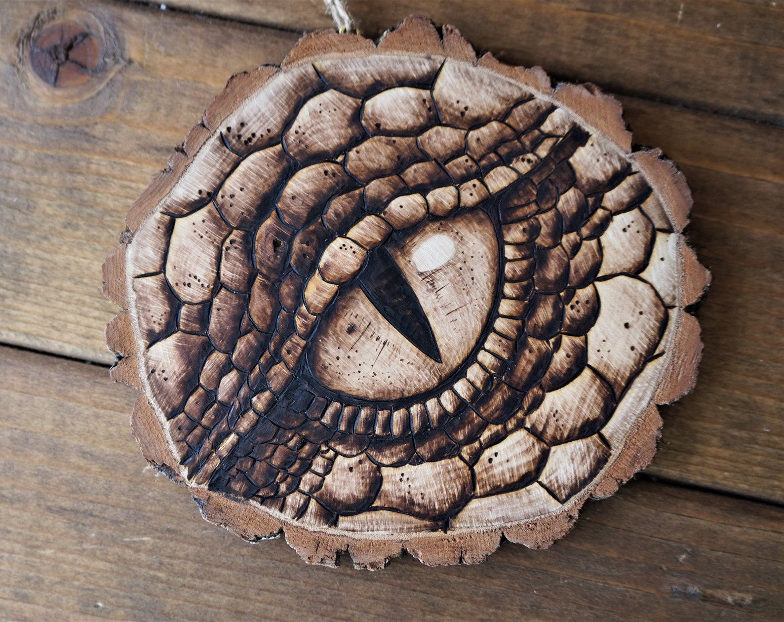 Dragon Eye Art on Wood Pyrography Fantasy - Etsy