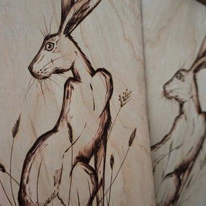 Hare Spirit Guide Pyrography Art, Original Made to Order - Etsy