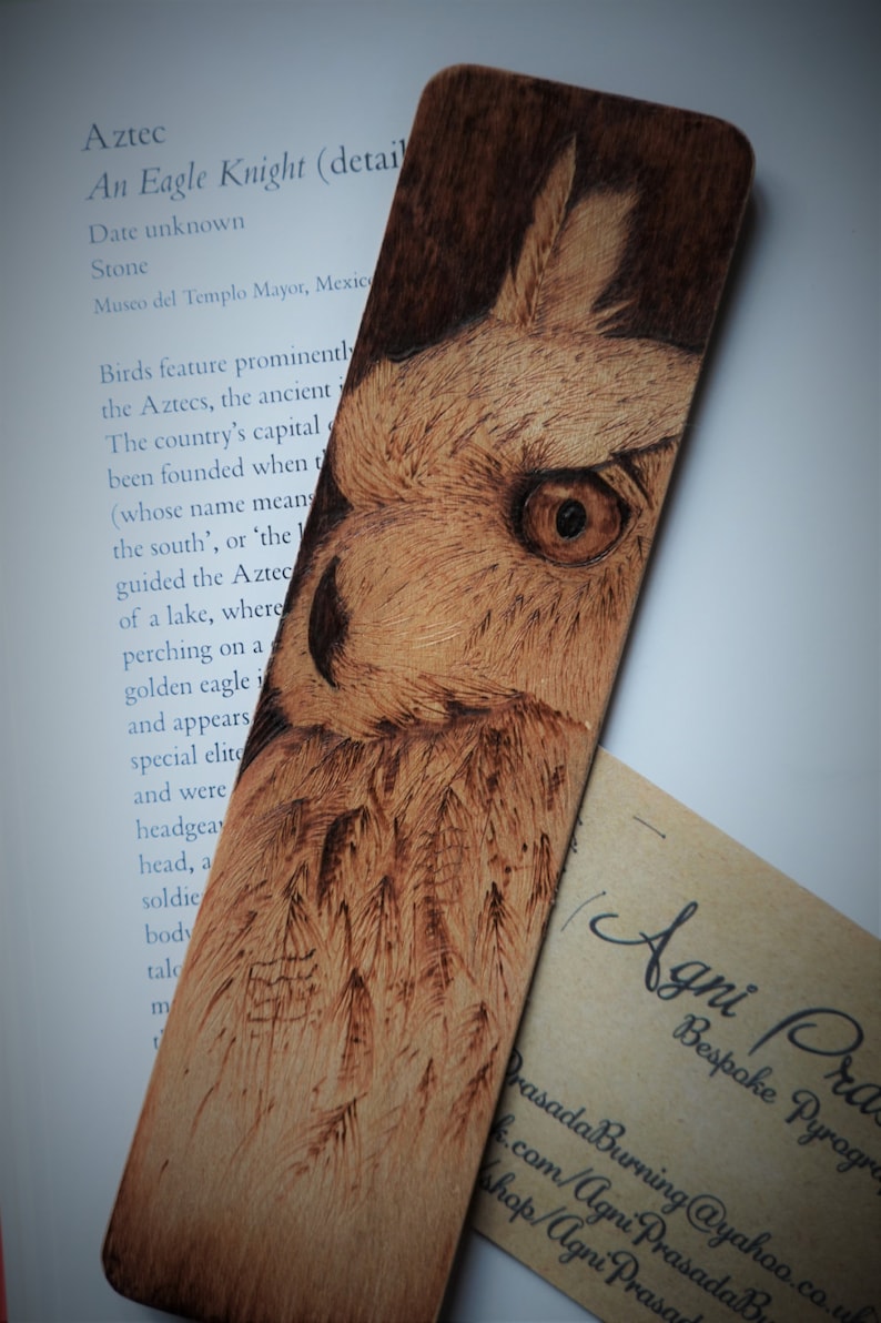 Owl Bookmark Flexible Paper Thin Handmade Pyrography Bookmark - Etsy