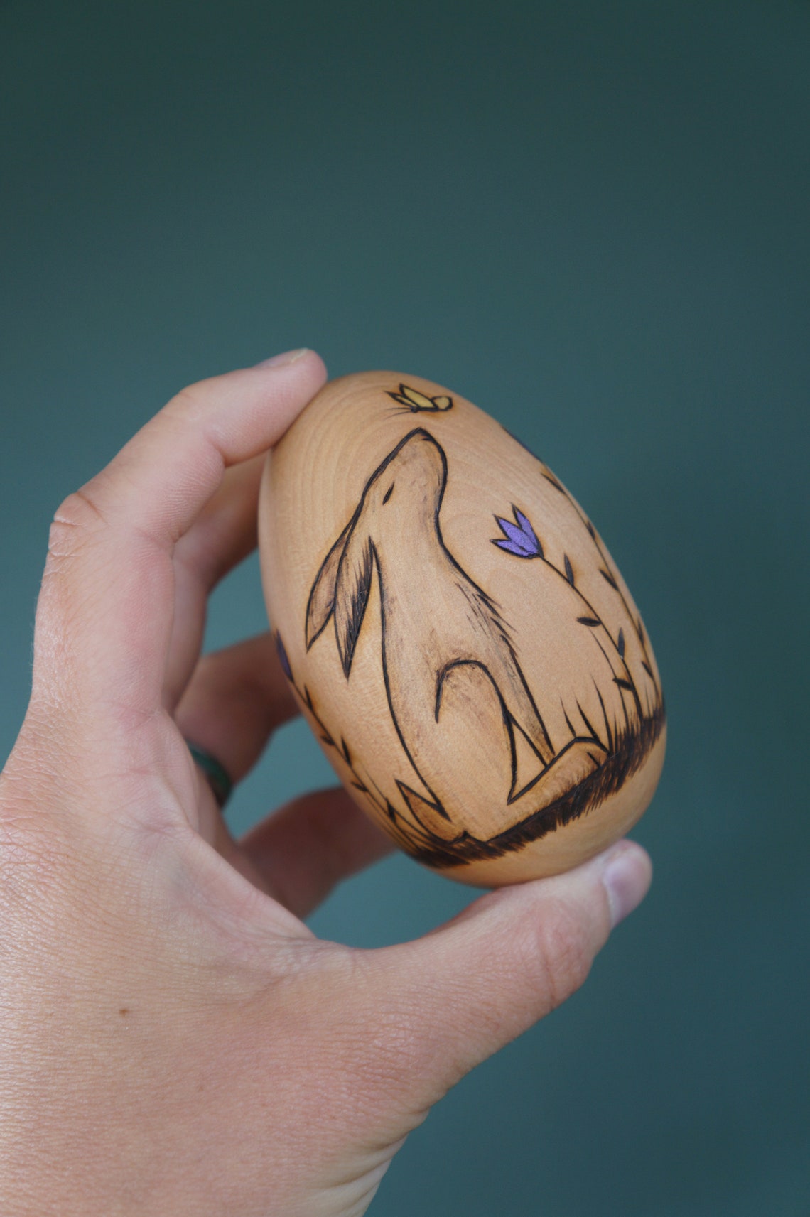 Decorative wooden Egg pyrography collectible | Etsy