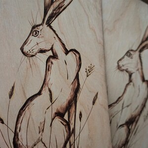 Hare Spirit Guide Pyrography Art, Original Made to Order - Etsy