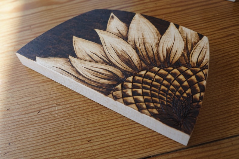 Sunflower Cottagecore Home Decor Pyrography Freestanding - Etsy
