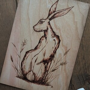 Hare Spirit Guide Pyrography Art, Original Made to Order - Etsy UK