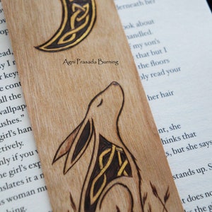 Celtic Knot Hare Bookmark, Wooden Pyrography Art Keepsake - Etsy