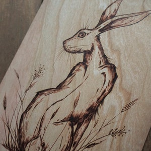 Hare Spirit Guide Pyrography Art, Original Made to Order - Etsy UK