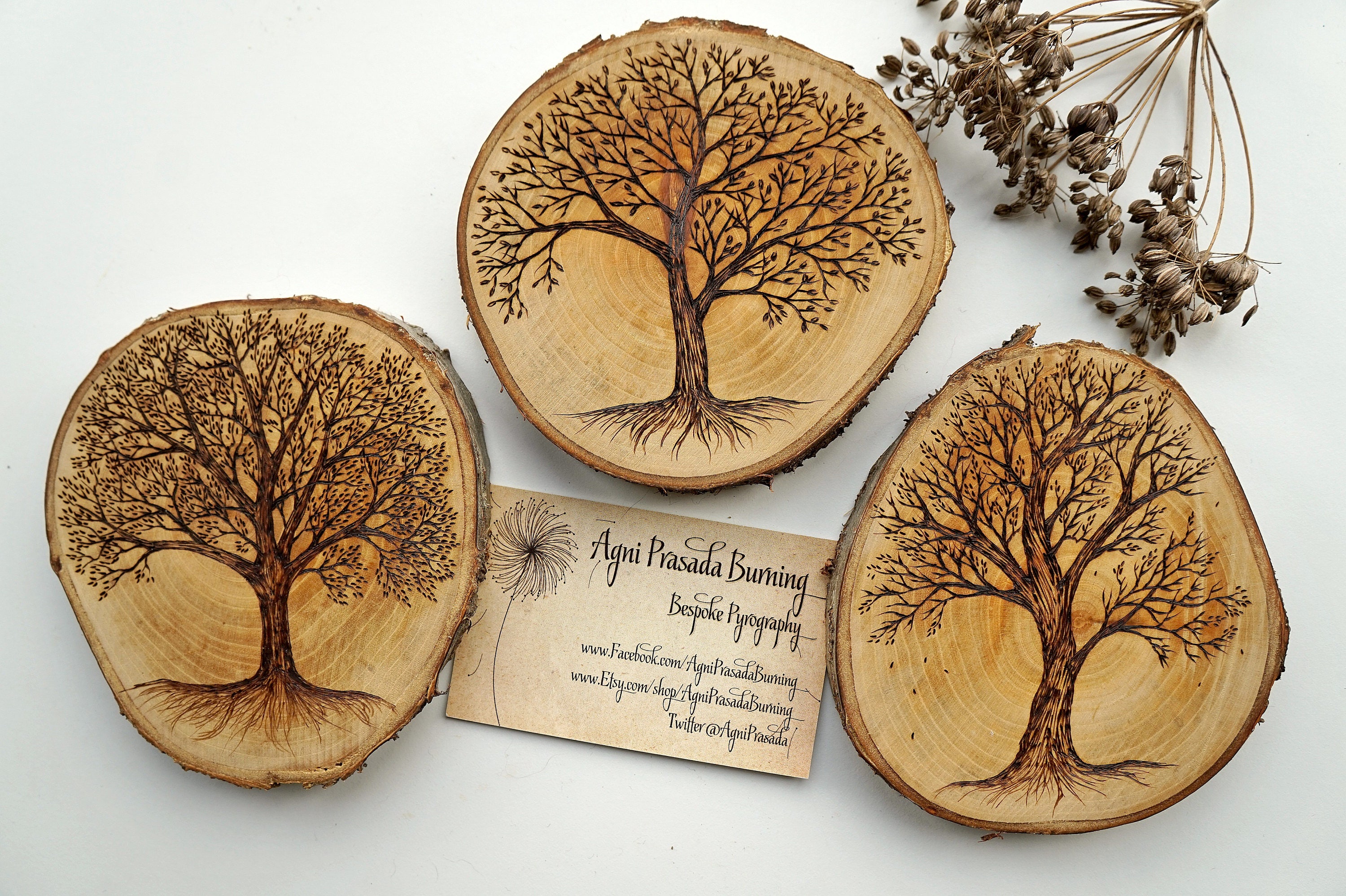 Pyrography tree wall hanging made to order making each one | Etsy