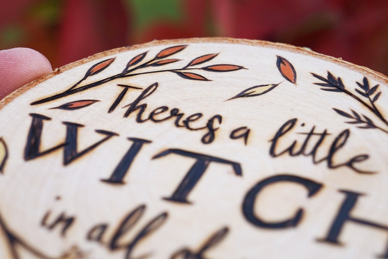 Witch Aesthetic Pyrography Art Sign for Altar There's a - Etsy UK