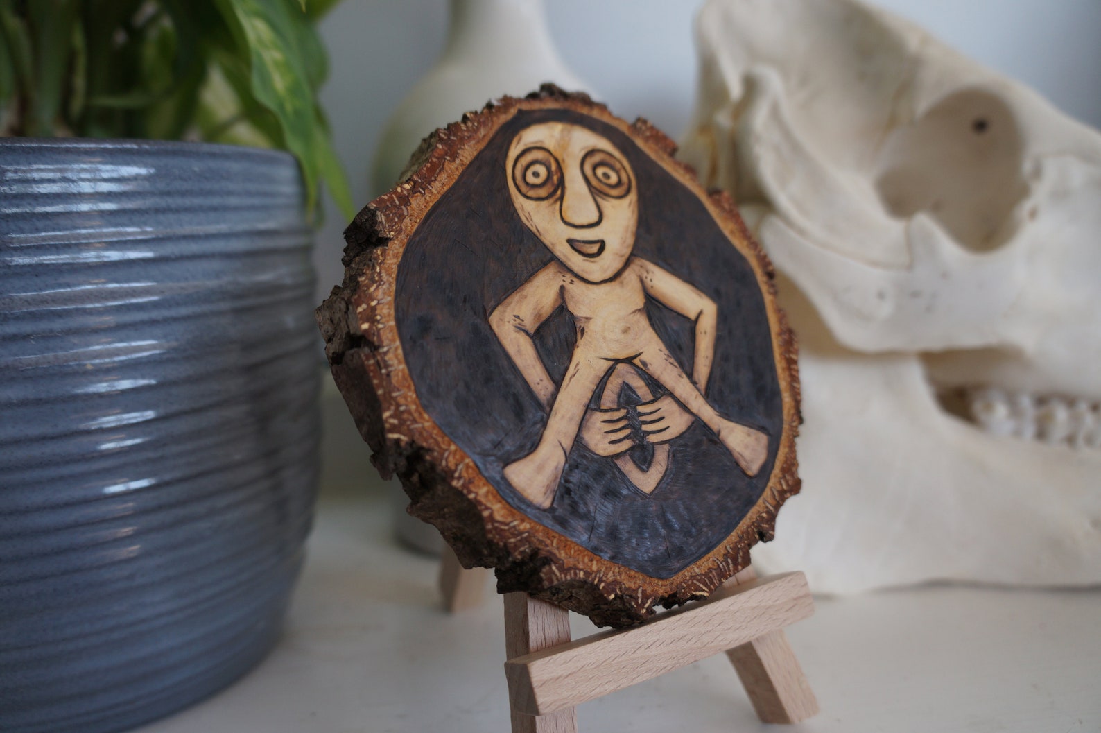Sheela Na Gig Pyrography Art Celtic Inspired Folk Art Plaque - Etsy