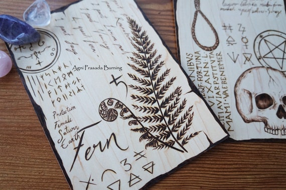 Book of Shadows art Witches grimoire original pyrography | Etsy