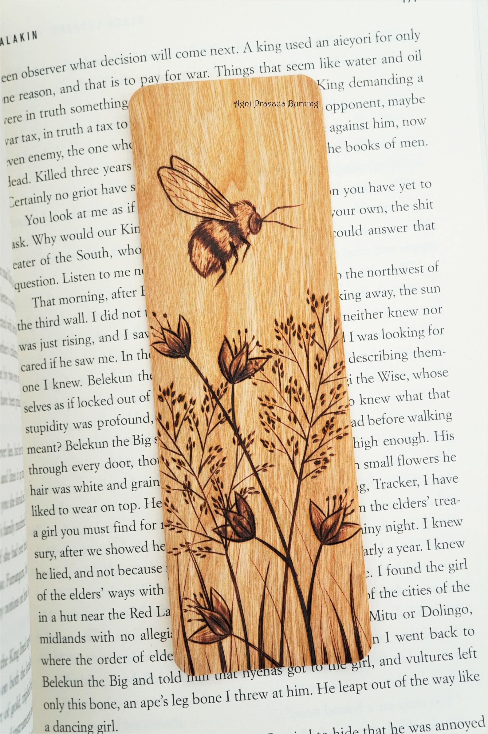 Pyrography Wooden Bee Bookmark Spring Flowers Save the Bees - Etsy UK
