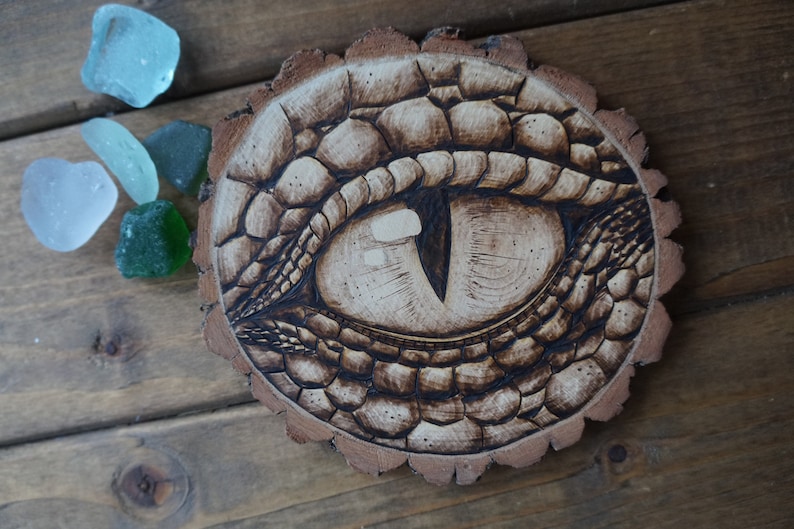 Dragon Eye Art on Wood, Pyrography Fantasy - Etsy