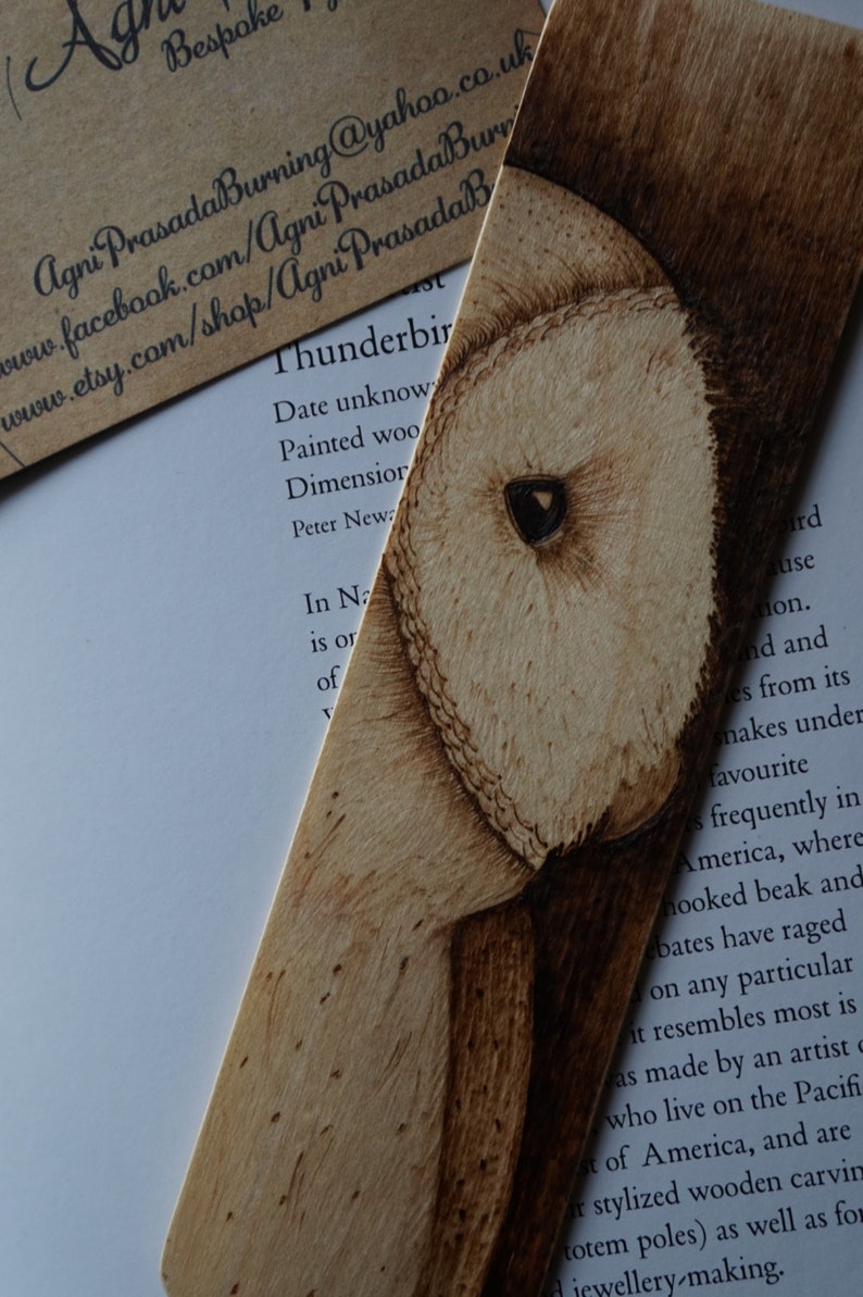 Owl Bookmark Flexible Paper Thin Handmade Pyrography Bookmark - Etsy