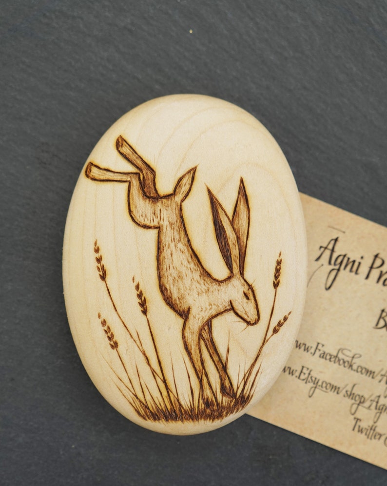 Spirit Animal Hare Pyrography Celtic Norse Hare on Solid Wood - Etsy