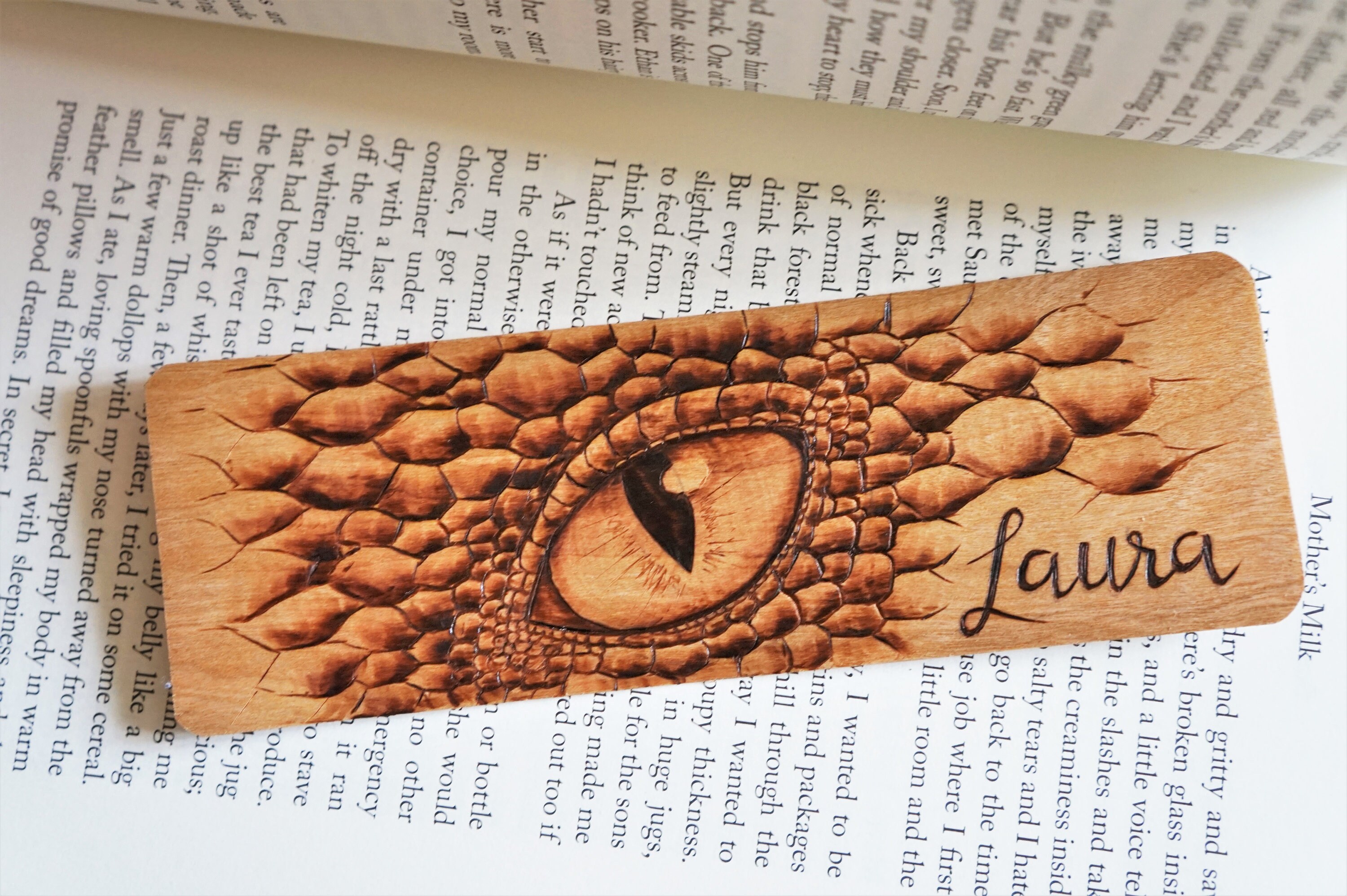 Dragon Eye Bookmark, Fantasy Handmade Wooden Bookmarker - Etsy UK