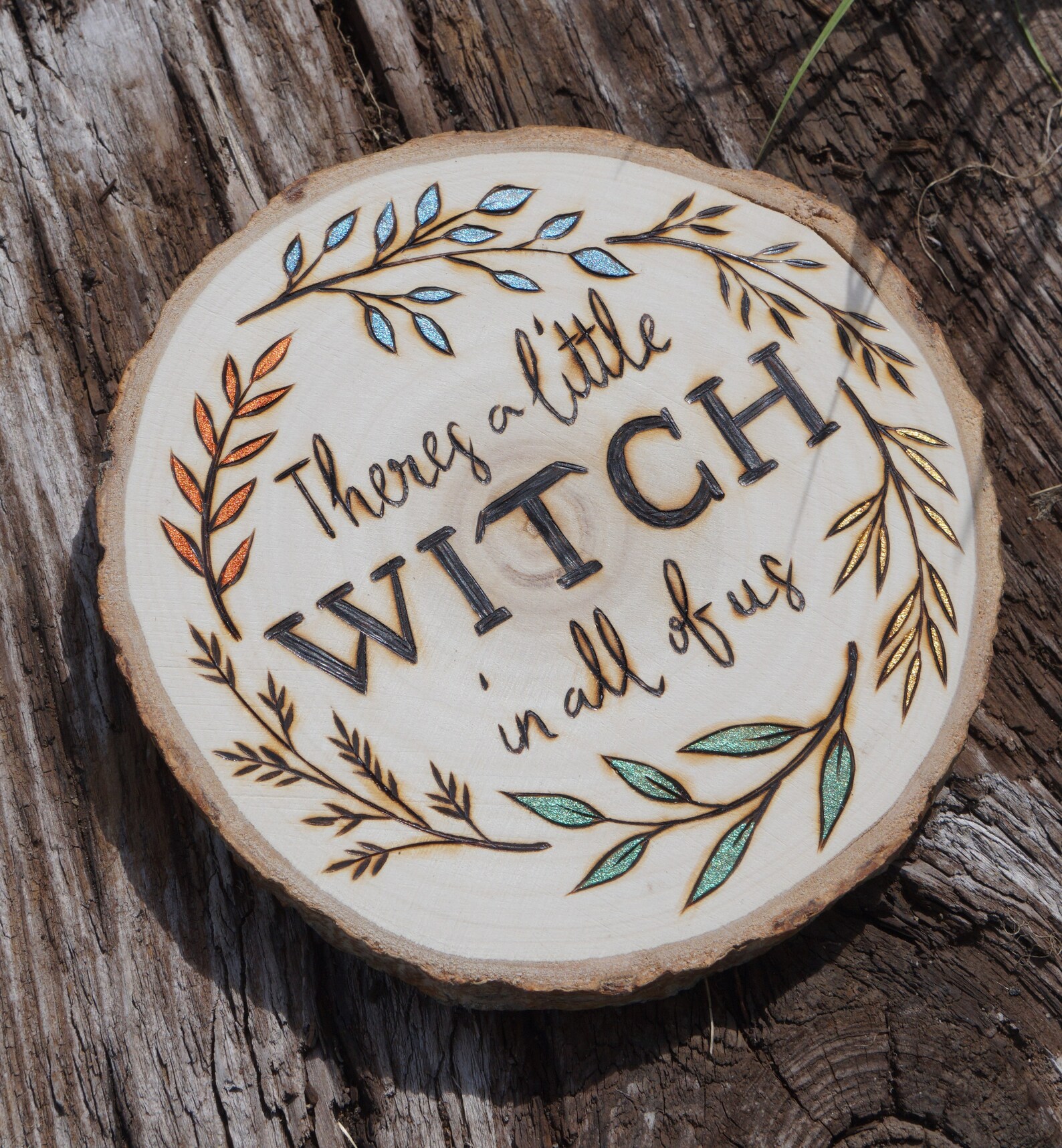 Witch Aesthetic Pyrography Art Sign for Altar There's a - Etsy UK