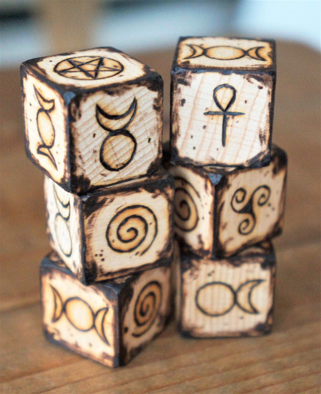 Witches Rune Dice, Clairvoyant Tool With Alchemy Symbols, All Hand Made ...