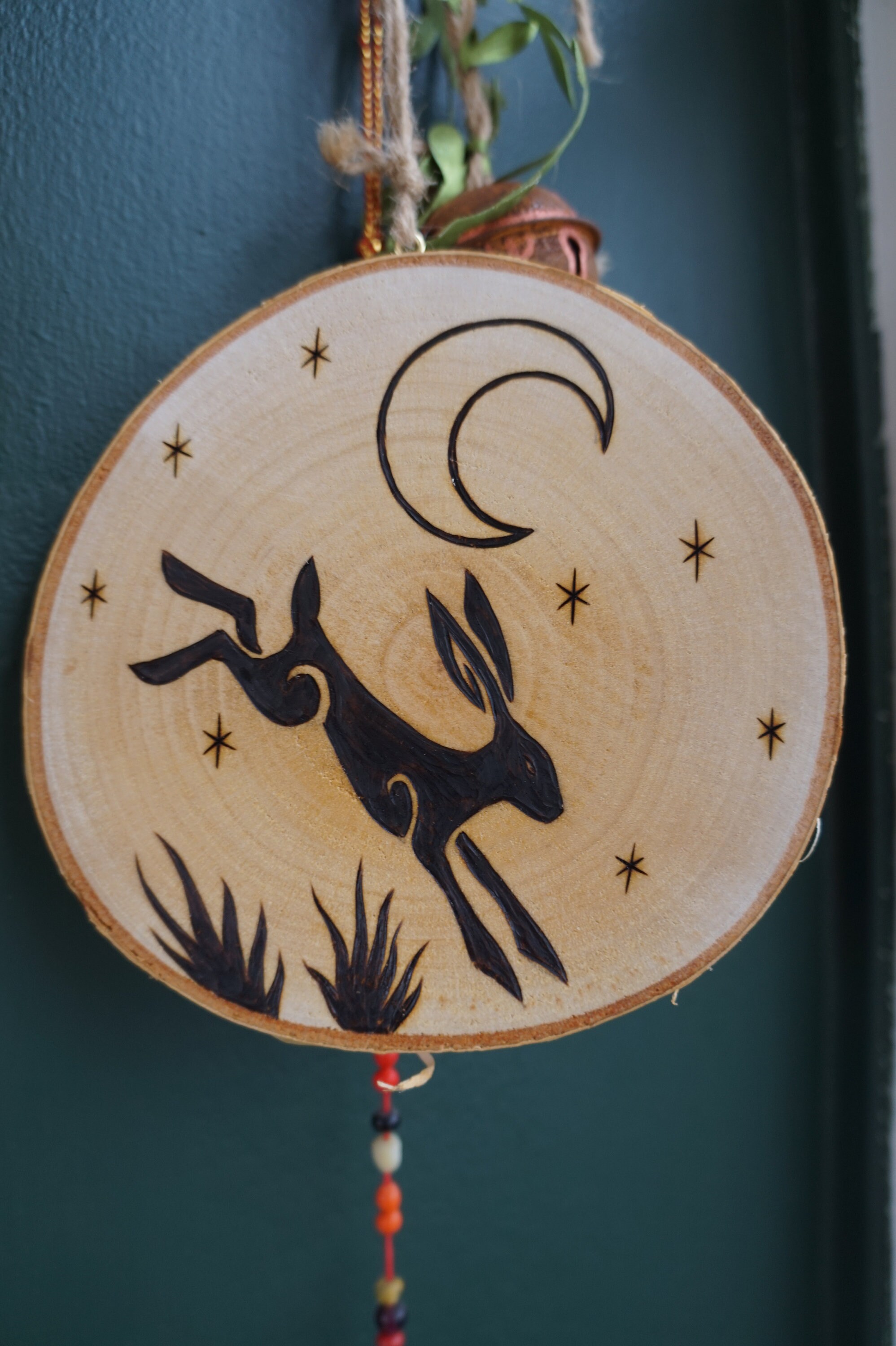 Leaping Celtic Hare Wood Slice Pyrography Original Art for a | Etsy UK
