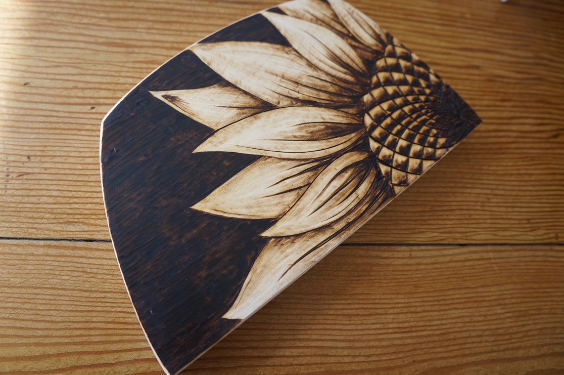 Sunflower Cottagecore Home Decor Pyrography Freestanding - Etsy