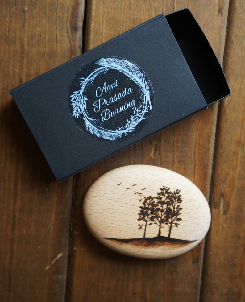 Rainbow Feather Pebble Pyrography on Solid Wood With Metallic - Etsy