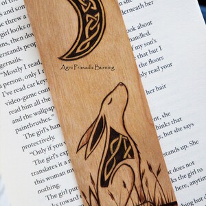 Celtic Knot Hare Bookmark, Wooden Pyrography Art Keepsake - Etsy