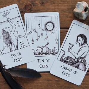 Black Line Tarot Cards by Agni Prasada Burning, Macabre Tarot Deck ...