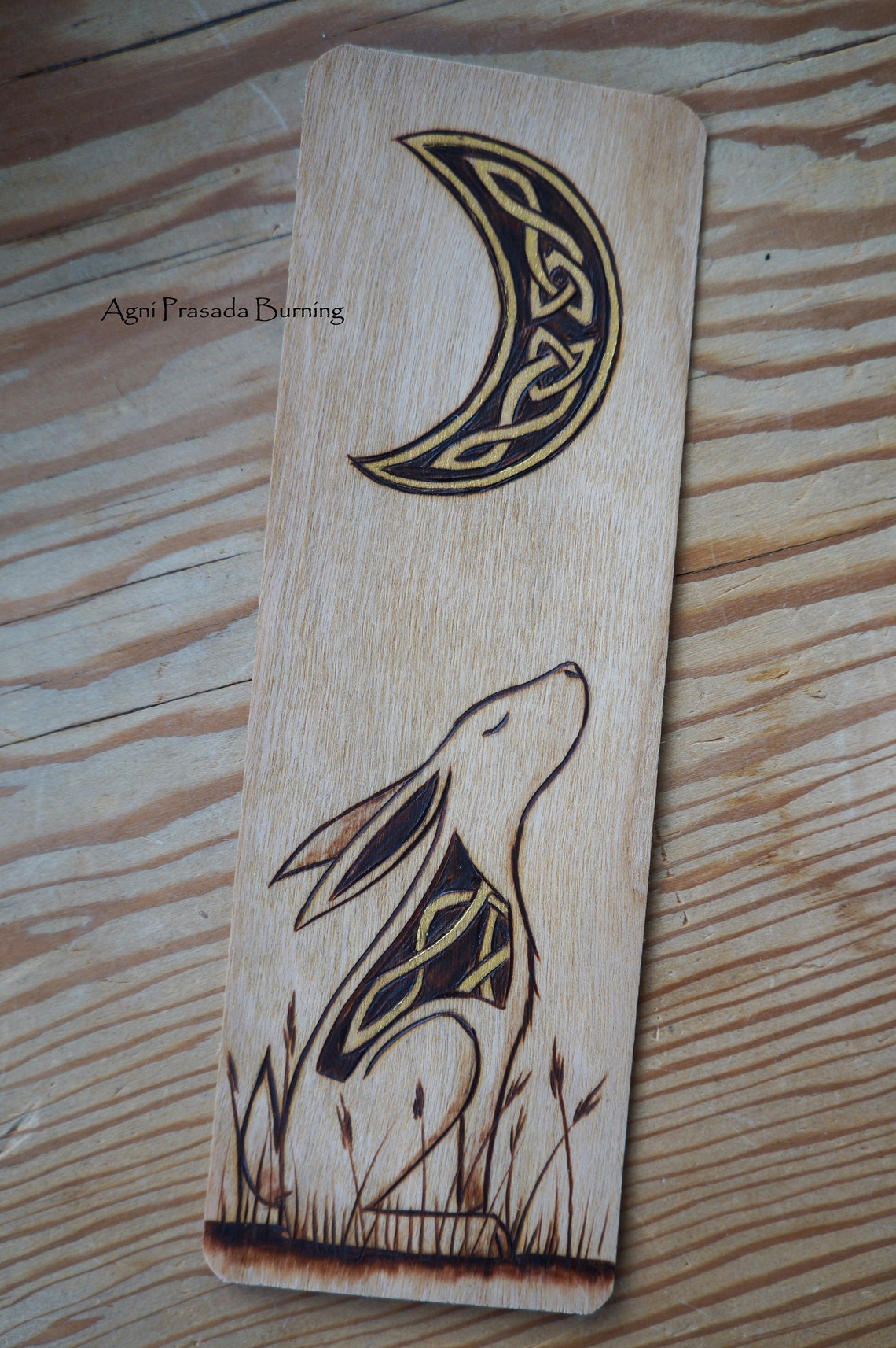 Celtic Knot Hare Bookmark Wooden Pyrography Art Keepsake - Etsy Hong Kong