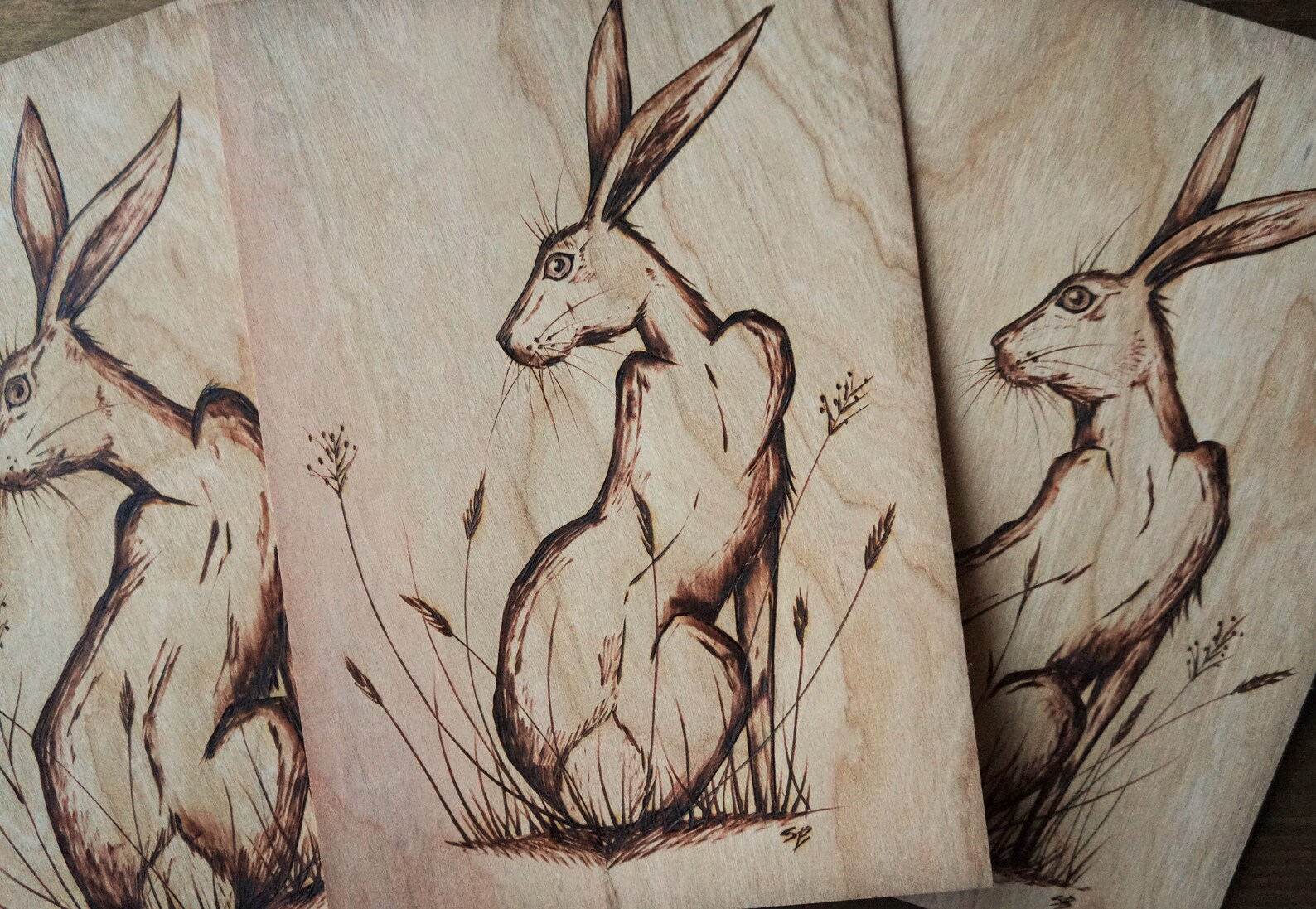 Hare Spirit Guide Pyrography Art, Original Made to Order - Etsy