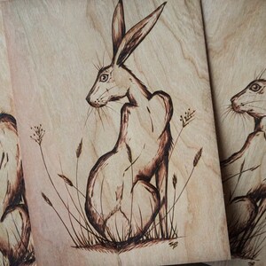 Hare Spirit Guide Pyrography Art, Original Made to Order - Etsy