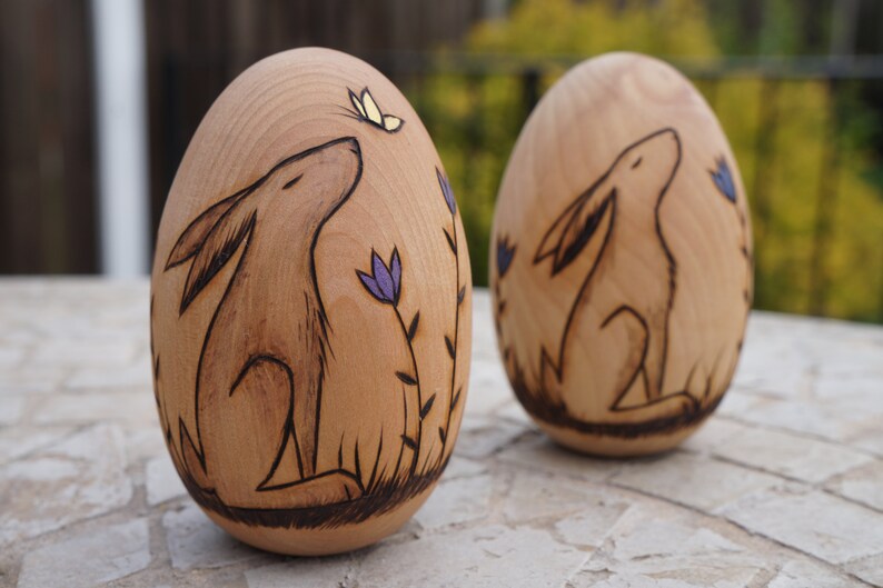 Decorative Wooden Egg Pyrography Collectible - Etsy