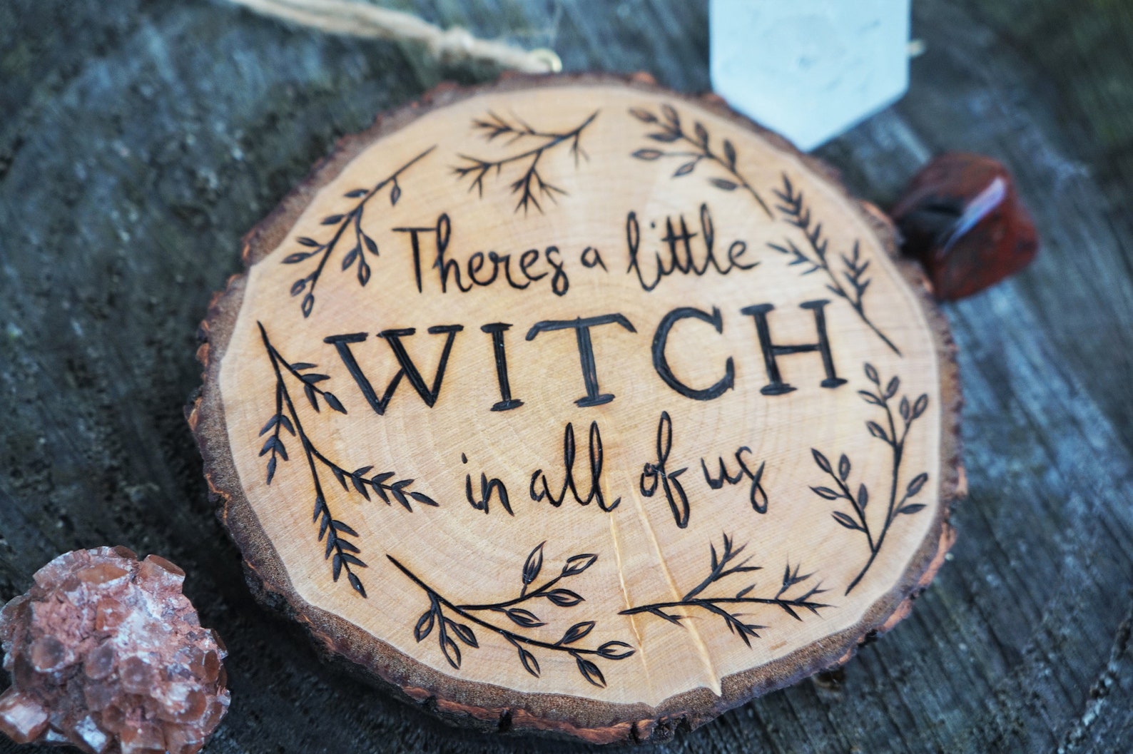 Witch Aesthetic Pyrography Art Sign for Altar There's a - Etsy UK