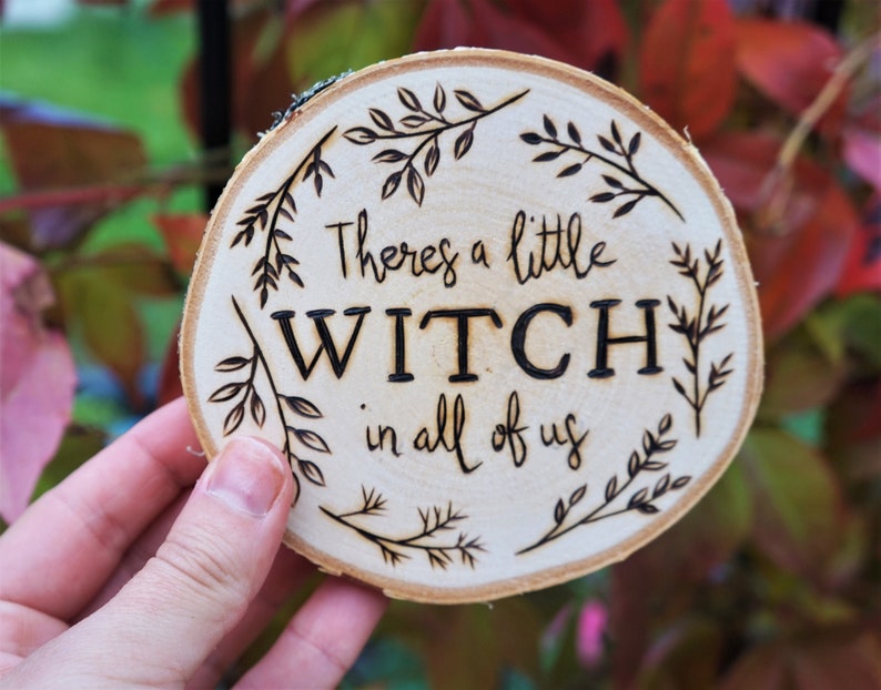 Witch Aesthetic Pyrography Art Sign for Altar There's a - Etsy UK