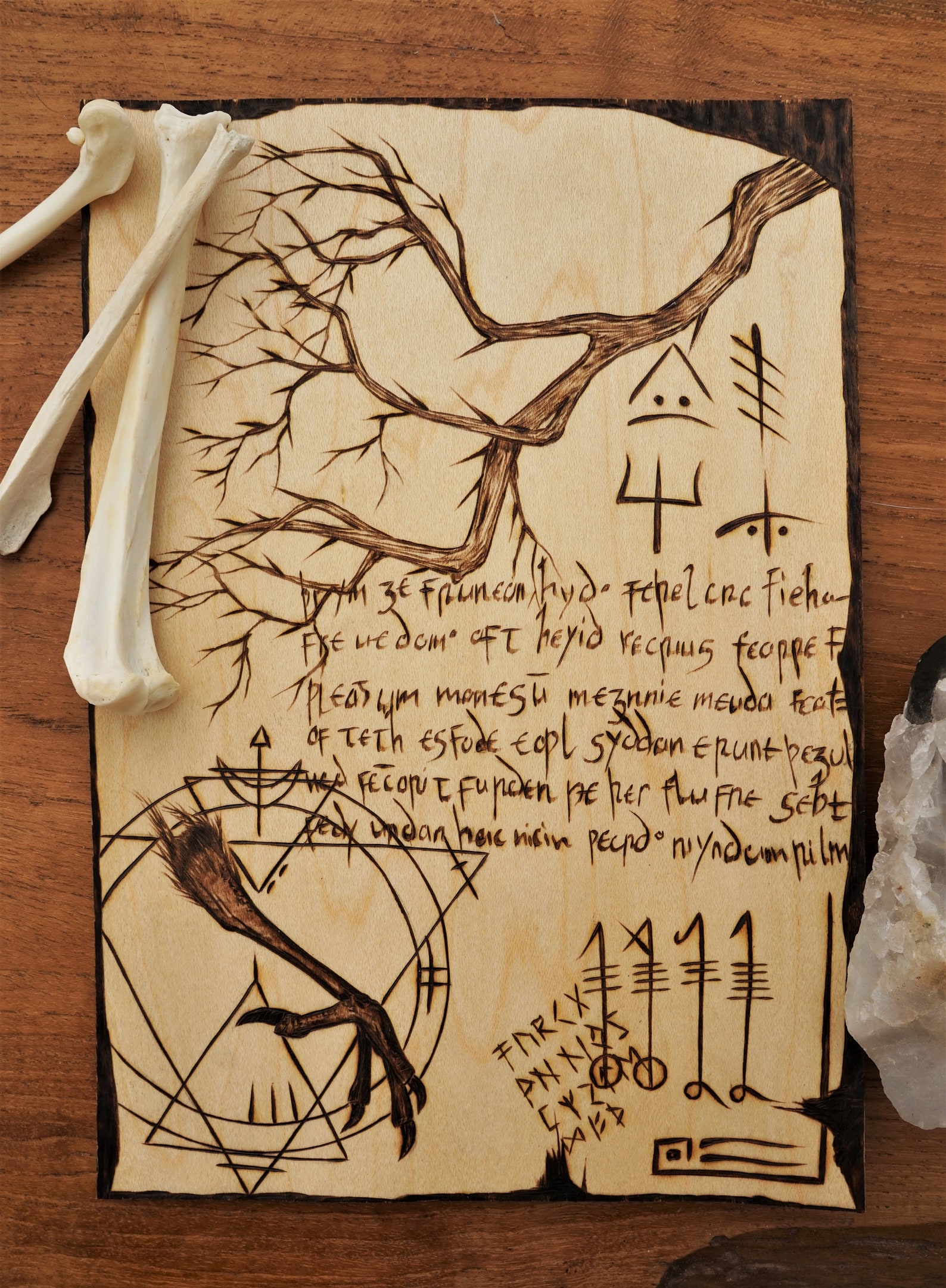 Book of Shadows Art, Witches Grimoire Original Pyrography - Etsy UK