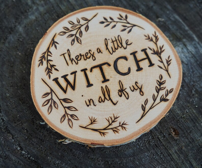 Witch Aesthetic Pyrography Art Sign for Altar There's a - Etsy UK
