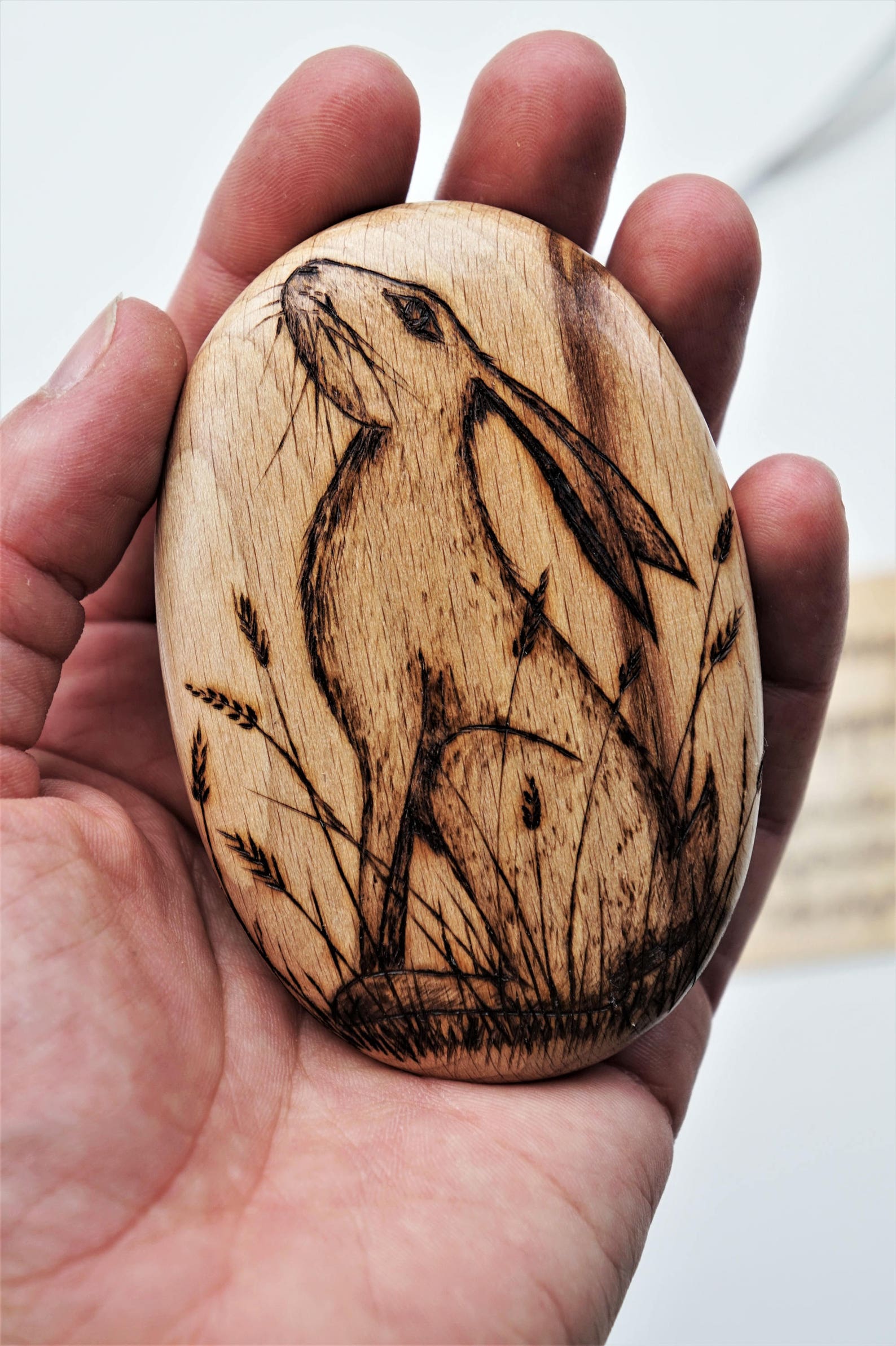 Spirit Animal Hare Pyrography Celtic Norse Hare on Solid Wood - Etsy