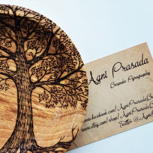 Pyrography Natural Tree Art, Handmade Wall Hanging Decoration or Altar ...