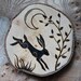Leaping Celtic Hare Wood Slice Pyrography, Original Art for a Wiccan ...
