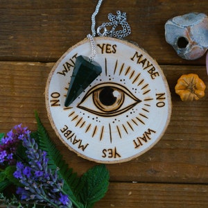 Eye Pendulum Board, Pyrography Handmade Altar Tools - Etsy