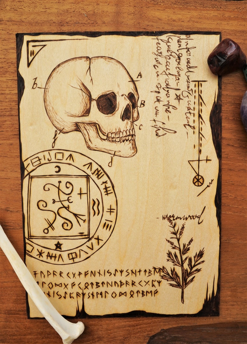 Book of Shadows Art Witches Grimoire Original Pyrography - Etsy UK