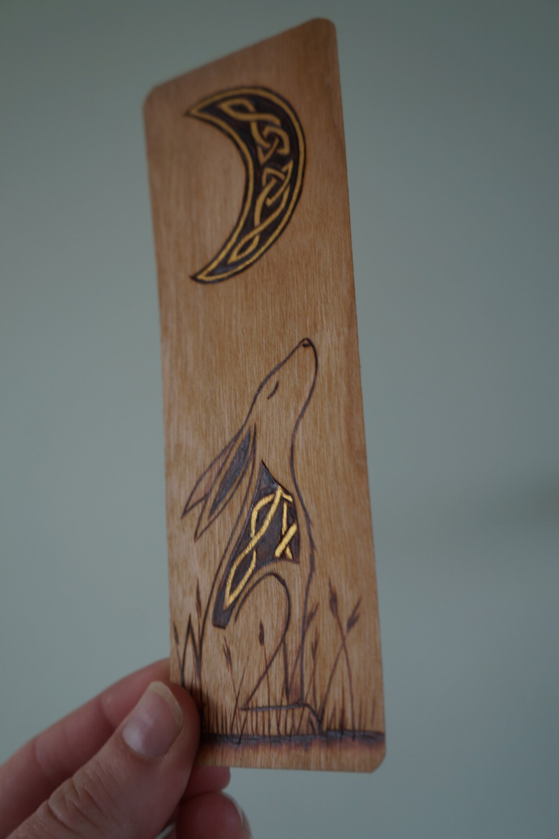 Celtic Knot Hare Bookmark Wooden Pyrography Art Keepsake - Etsy