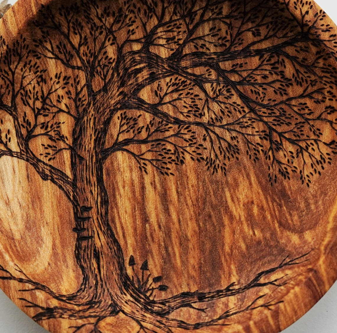 Pyrography Natural Tree Art Handmade Wall Hanging Decoration | Etsy