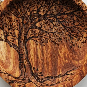 Pyrography Natural Tree Art, Handmade Wall Hanging Decoration or Altar ...