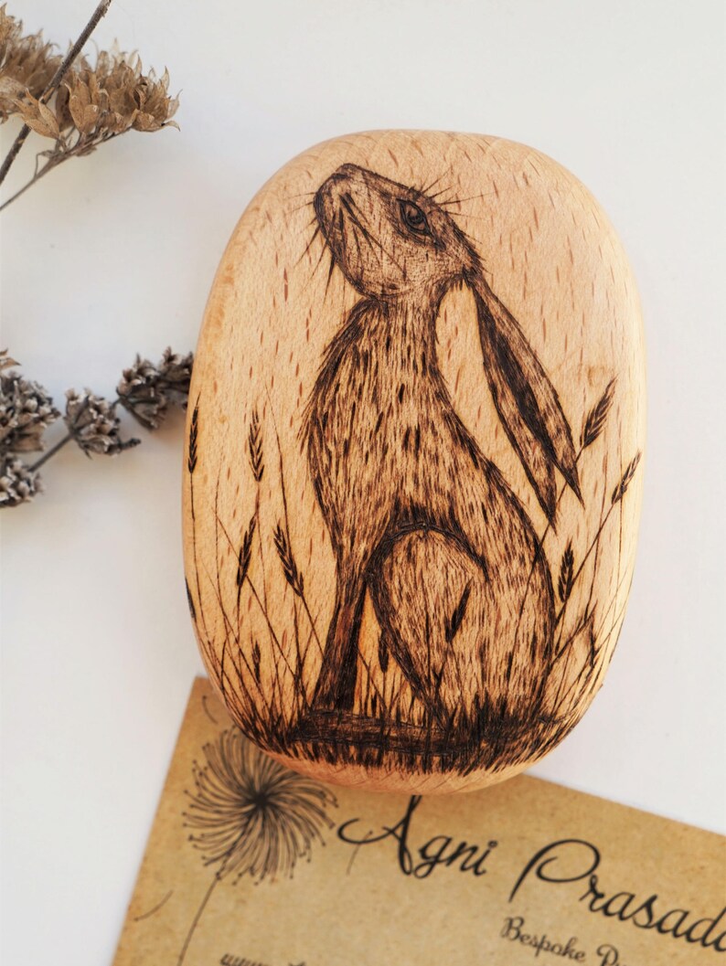 Spirit Animal Hare Pyrography Celtic Norse Hare on Solid Wood - Etsy UK